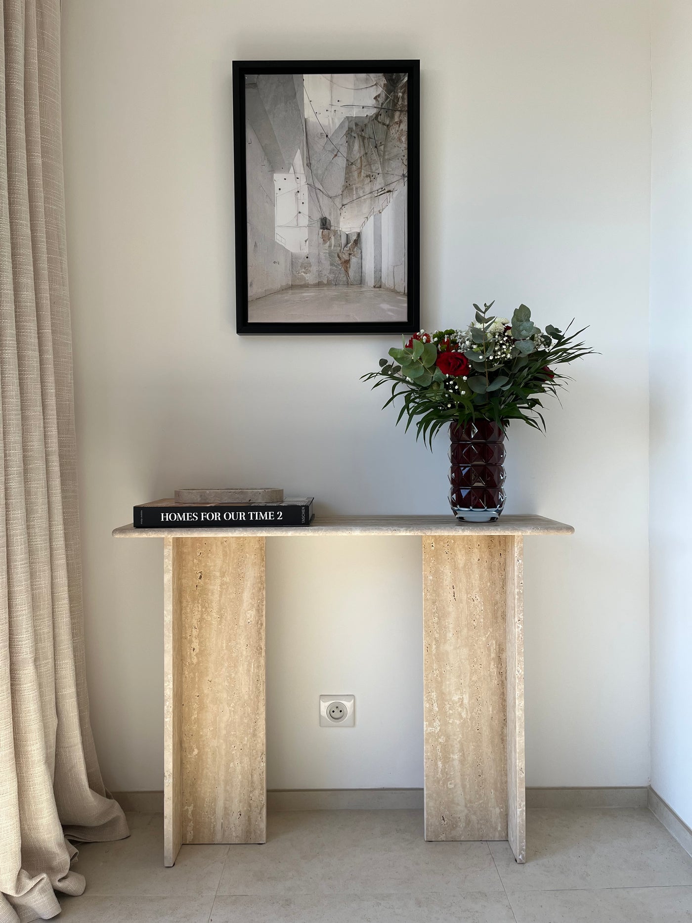 Console signature x 100% Travertin brut (100/30)