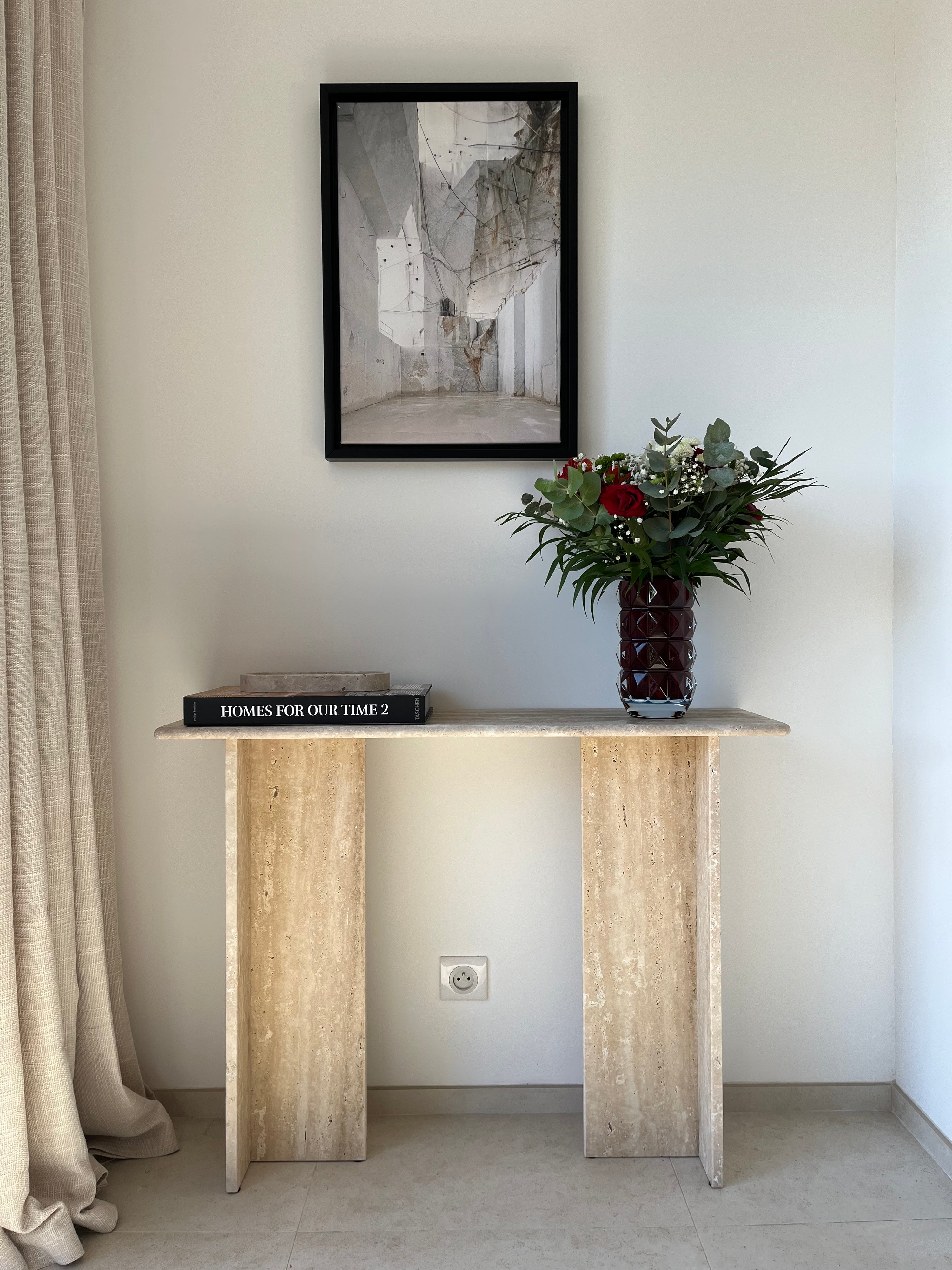 Console signature x 100% Travertin brut (100/30)